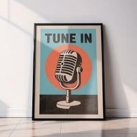 Vintage Radio Art, Retro Radio Poster, Nostalgic Radio Wall Decor, 70s ...