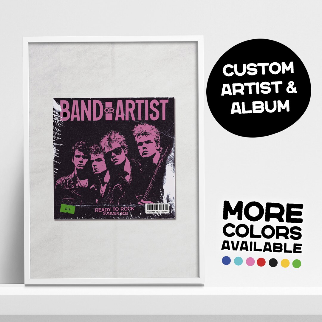 Personalized Album Cover Wall Art - Custom Band & Album Print - Retro ...