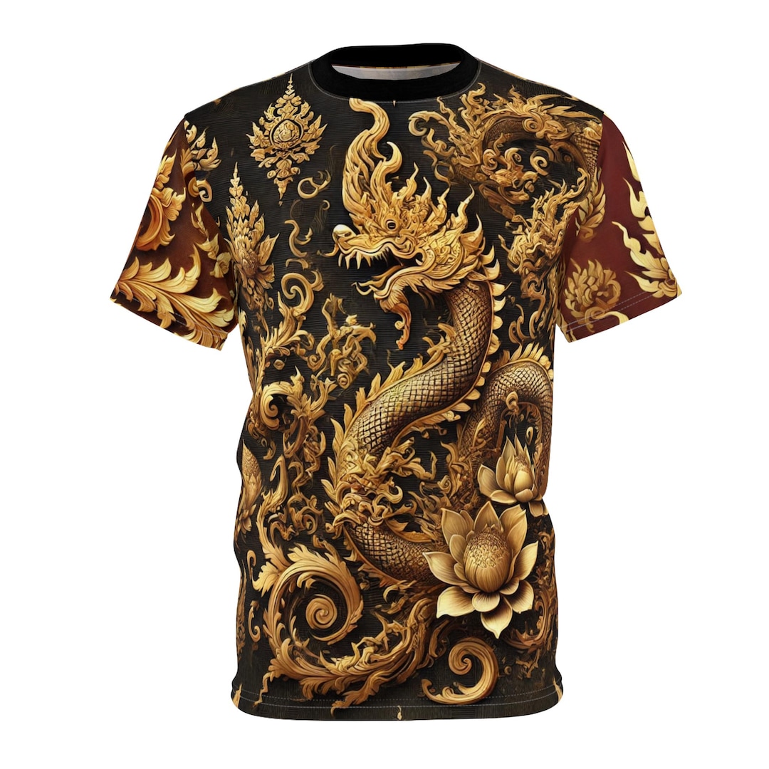 Thai Pattern Unisex Tee, Thai Design Shirt, Unisex Cut and Sew T-shirt ...