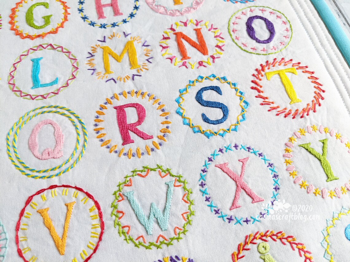 Alphabet Embroidery Stitch Sampler Monogram ABC Embroidery | Etsy
