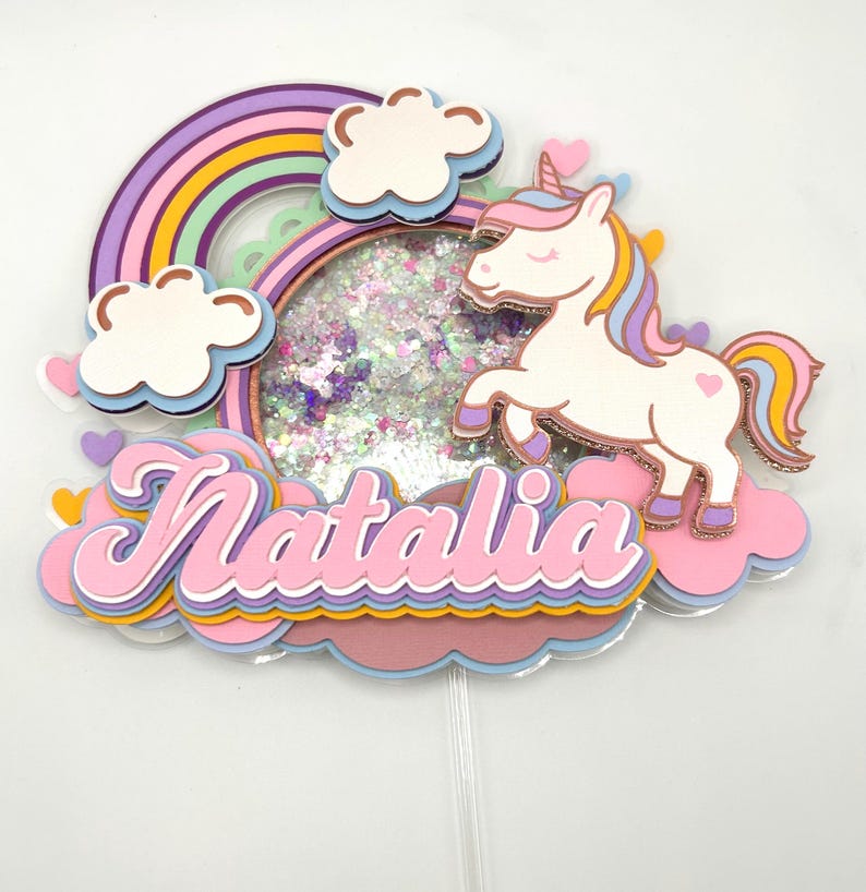 Unicorn Shaker Cake Topper - Etsy