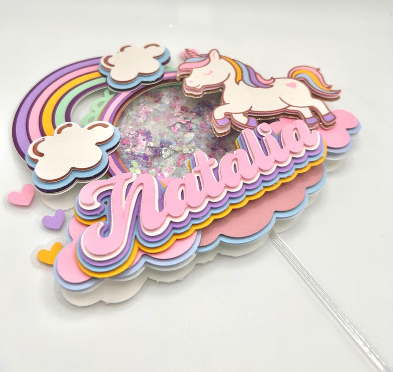 Unicorn Shaker Cake Topper - Etsy