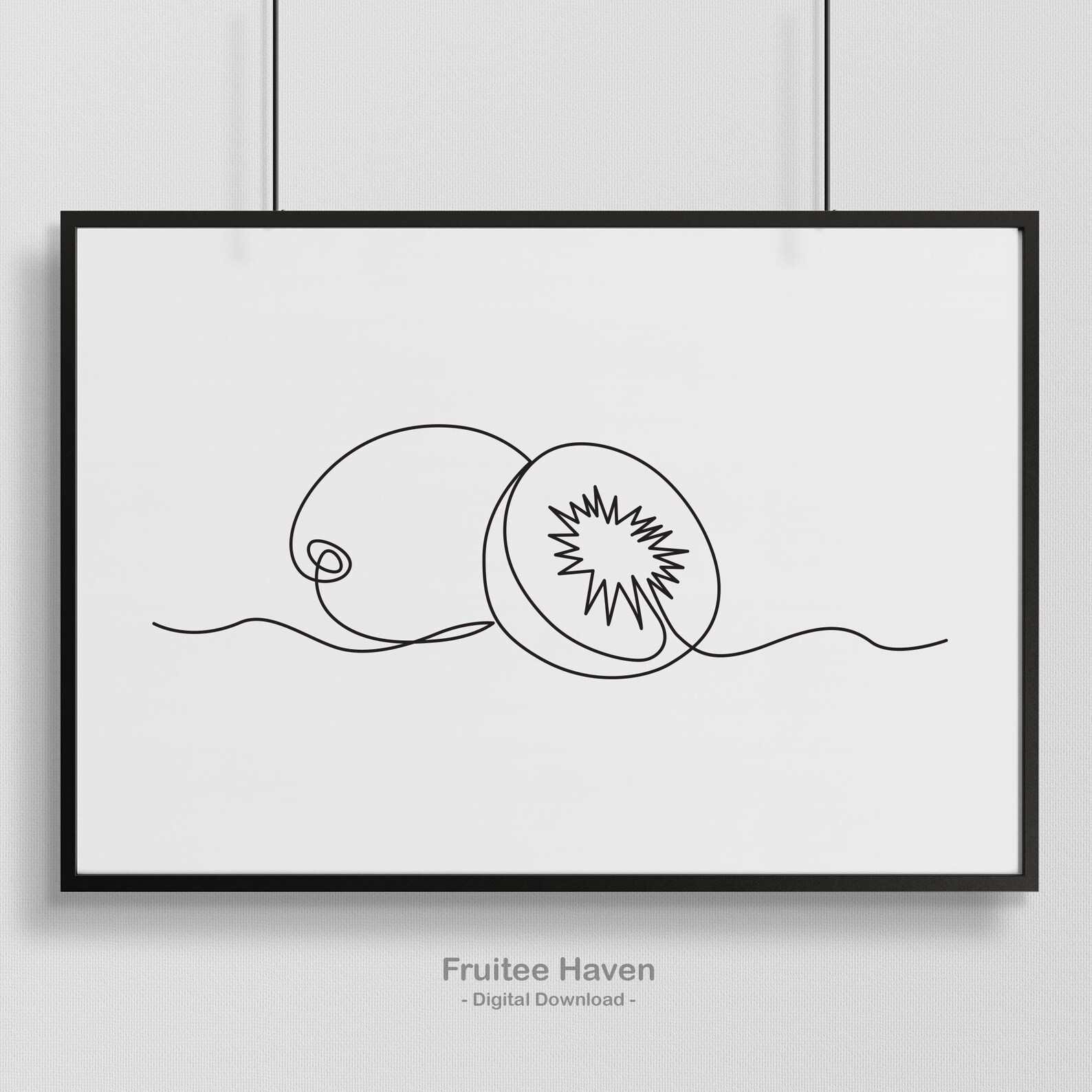 Kiwi, Fruit, Continuous One Line Art Drawing, Modern Minimalist Wall ...