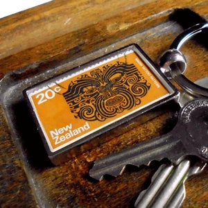 Maori Tattoo Keyring, New Zealand Keychain - Made With Real Vintage ...