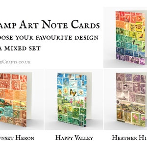 Boxed Note Card Set, Blank Inside | Landscape Postage Stamp Art Print ...