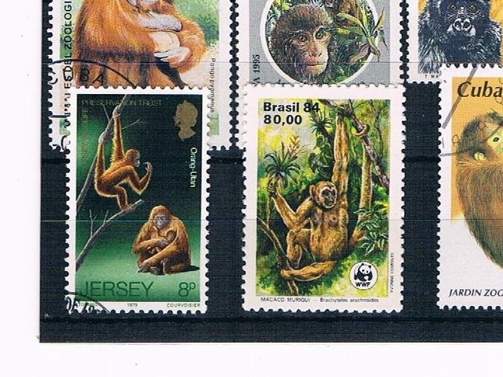 Monkey Postage Stamps inc part sets - Vietnam 1987, Laos 1992