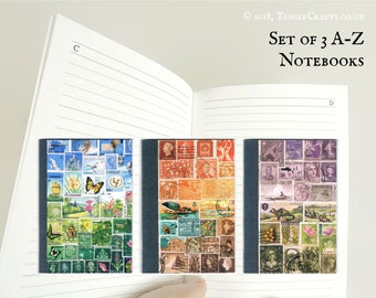 Pocket Address Book Postage Stamp Print A-Z Index Book | Etsy UK
