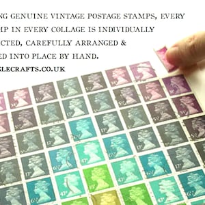 Abstract Stamp Art, Multicolour Wall Art | Framed Upcycled Postage ...