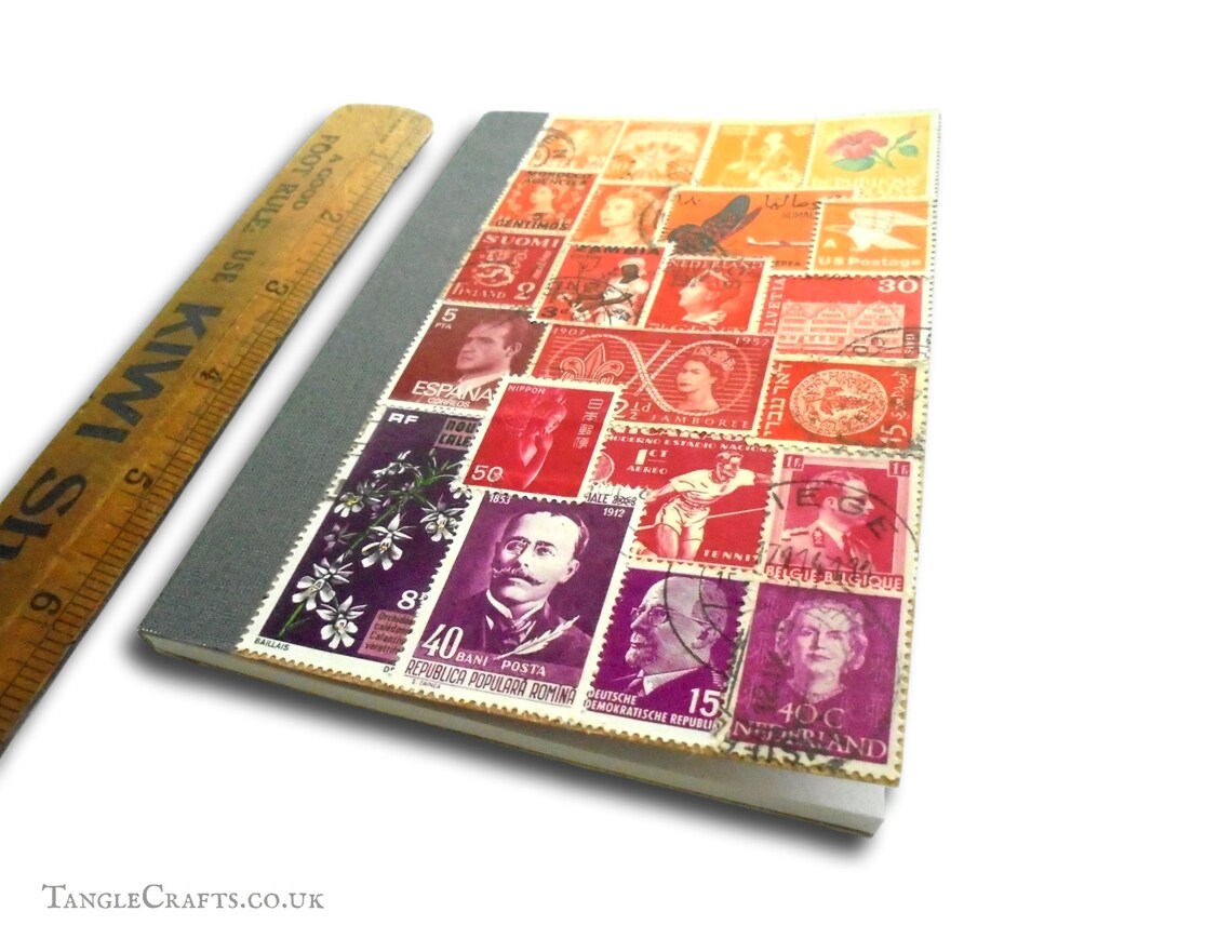 Undated Diary, Upcycled Vintage Stamps Notebook, Pocket Size • OOAK ...
