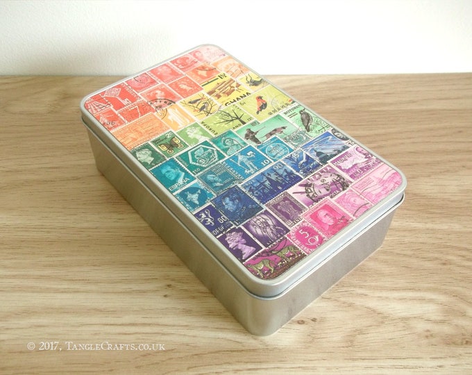 Rainbow Storage Tin Quirky Colourful Travel Memento Tin - Etsy