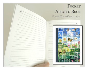 Pocket Address Book Postage Stamp Print A-Z Index Book | Etsy UK