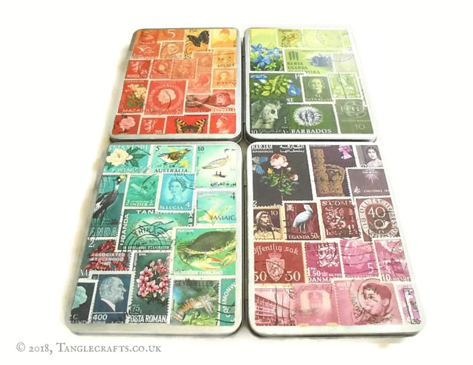 Postage Stamp Stationery Tin - C6 Hinged Storage Tin for Office, Fits ...