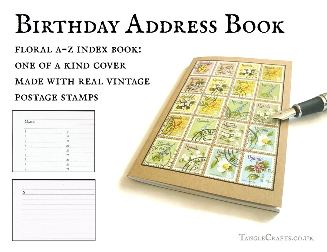 Pastel Flowers Address Book • A-Z Garden List Book & Month Planner ...