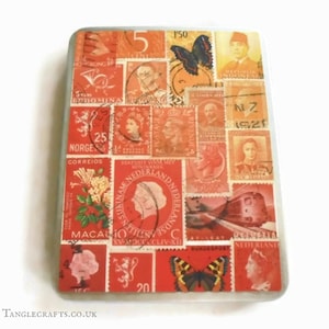 Postage Stamp Stationery Tin - C6 Hinged Storage Tin for Office, Fits ...