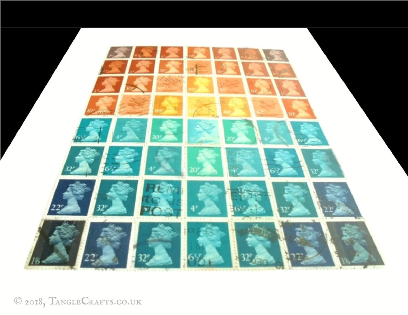 Postage Stamp Art Framed Wall Art | Upcycled British Postal Collage Art ...