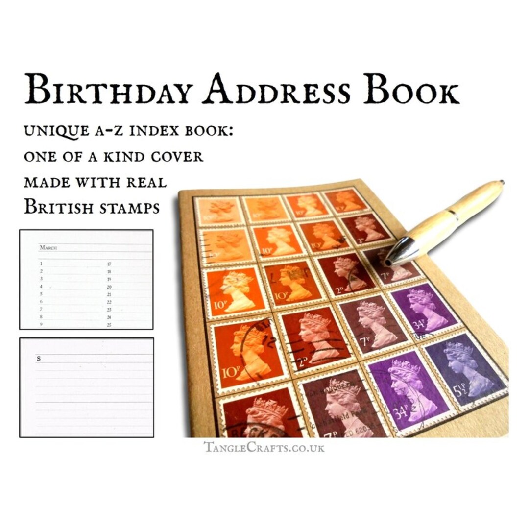 Autumn Colours Address Book & Birthday Book • Upcycled Postage Stamp ...
