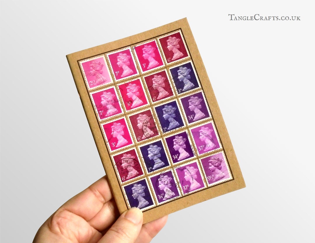 Purple Pink Notebook, Postage Stamp Journal | Quirky Retro Mothers Day ...