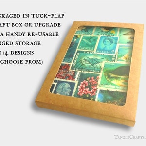 Mixed Postcard Gift Set - Postage Stamp Art Print Cards | Colourful ...