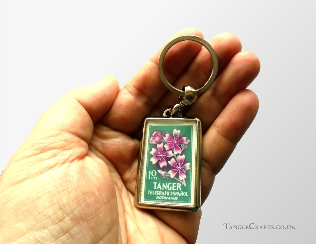 Retro Floral Keychain, 1950s Upcycled Keyring | Cluster of Small ...