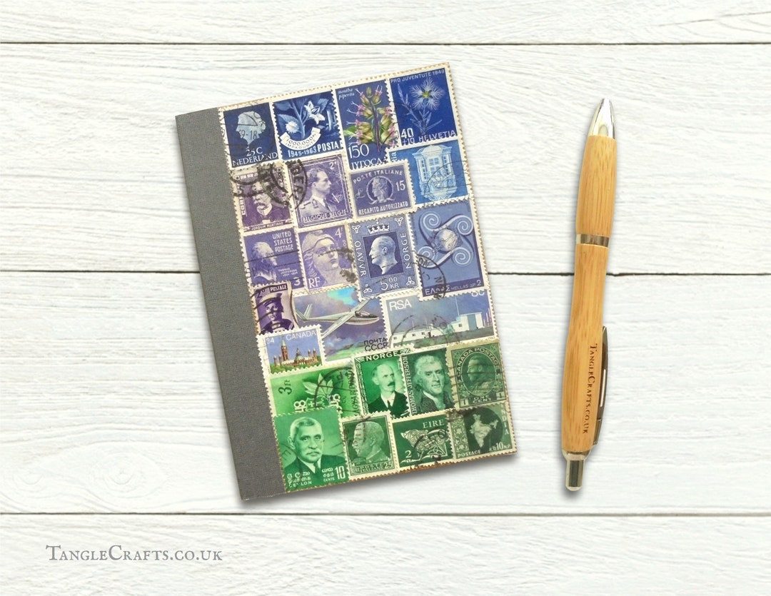 Undated Journal, Lavender Landscape Collage • Dark Moody Sky Upcycled ...