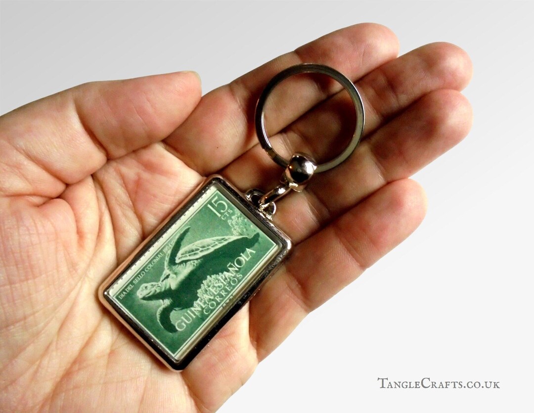 Sea Turtle Keychain, Swimming Green Turtle Keyring | Gift for Marine ...