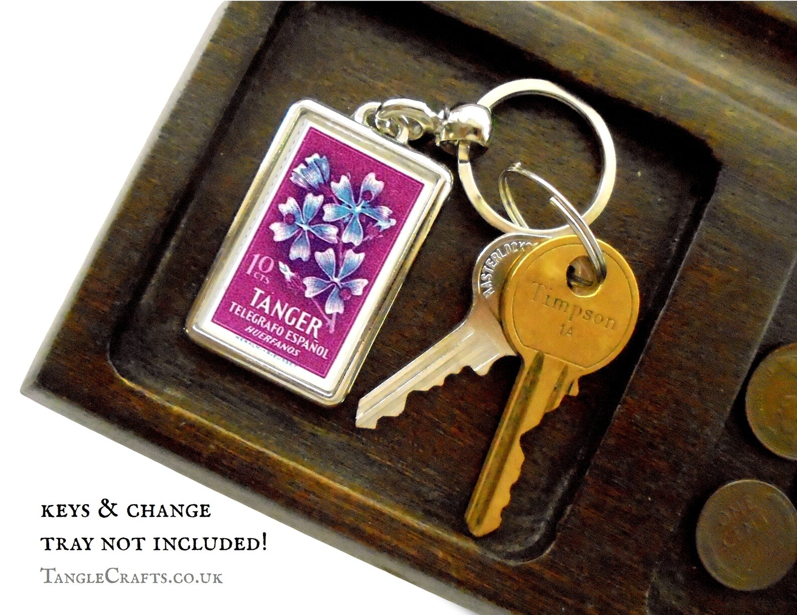 Retro Floral Keychain, 1950s Upcycled Keyring | Cluster of Small ...