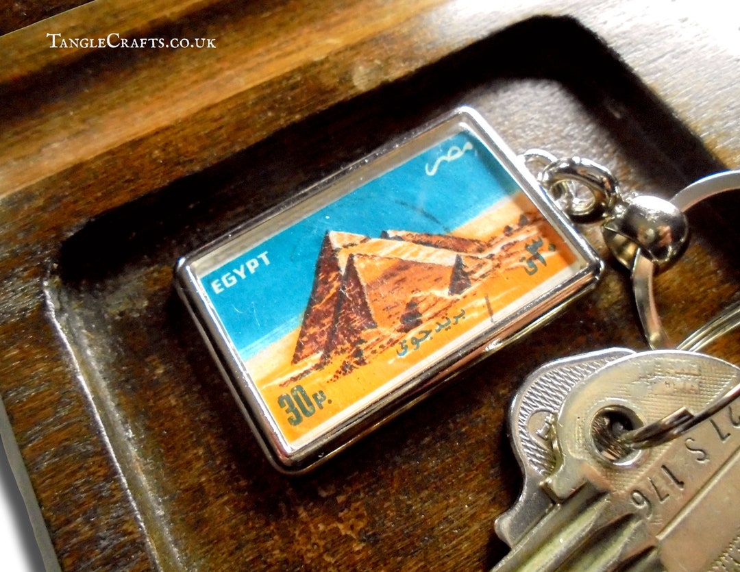 Egyptian Pyramid Keyring, Giza Egypt Keychain Upcycled Vintage Retro ...
