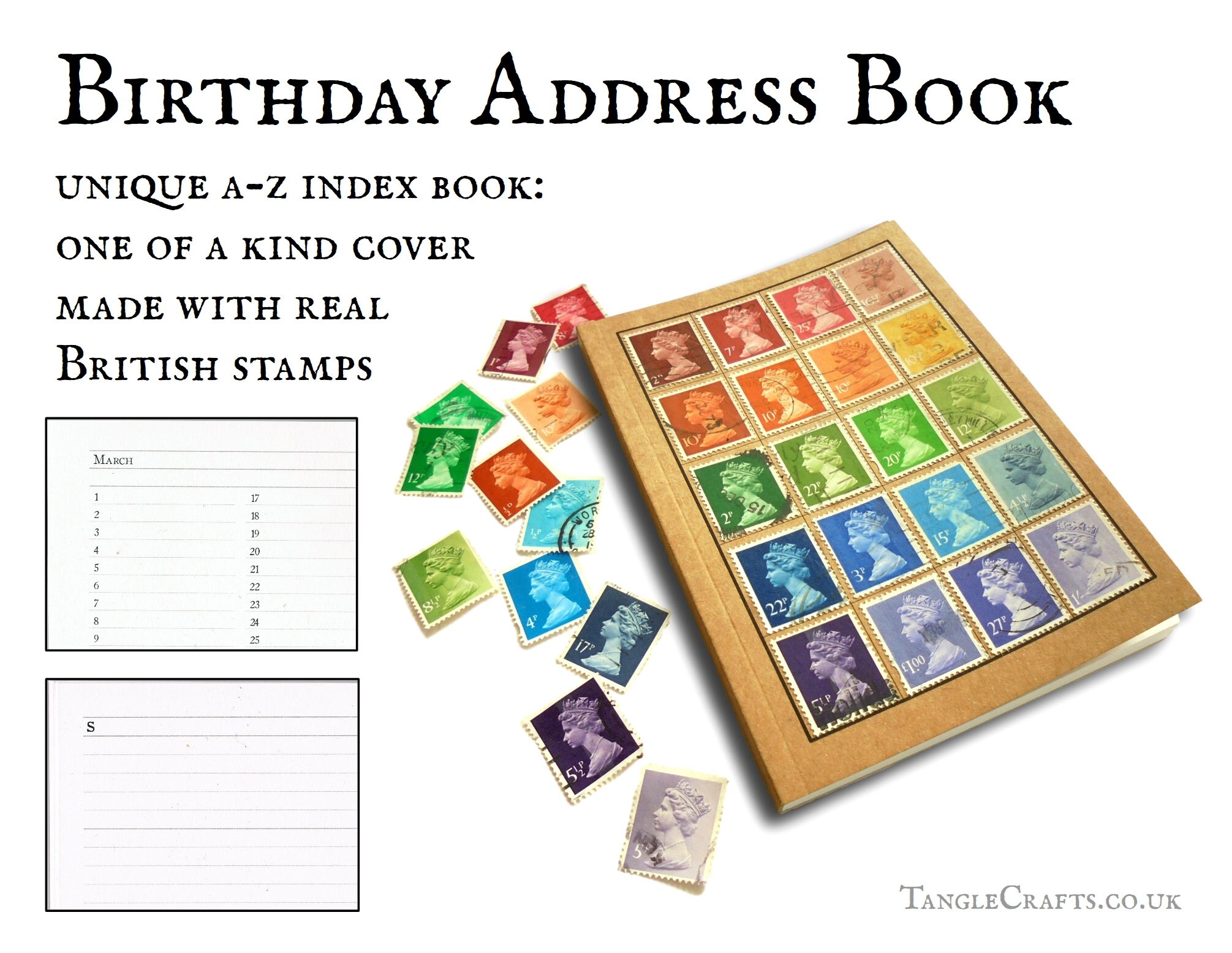 Rainbow Address Book Upcycled British Stamp Cover Retro - Etsy UK