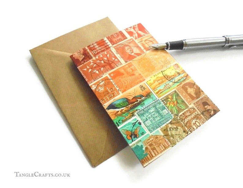 Rainbow Notecard Set, Postage Stamp Note Card Box of 4 or 8 Cards ...