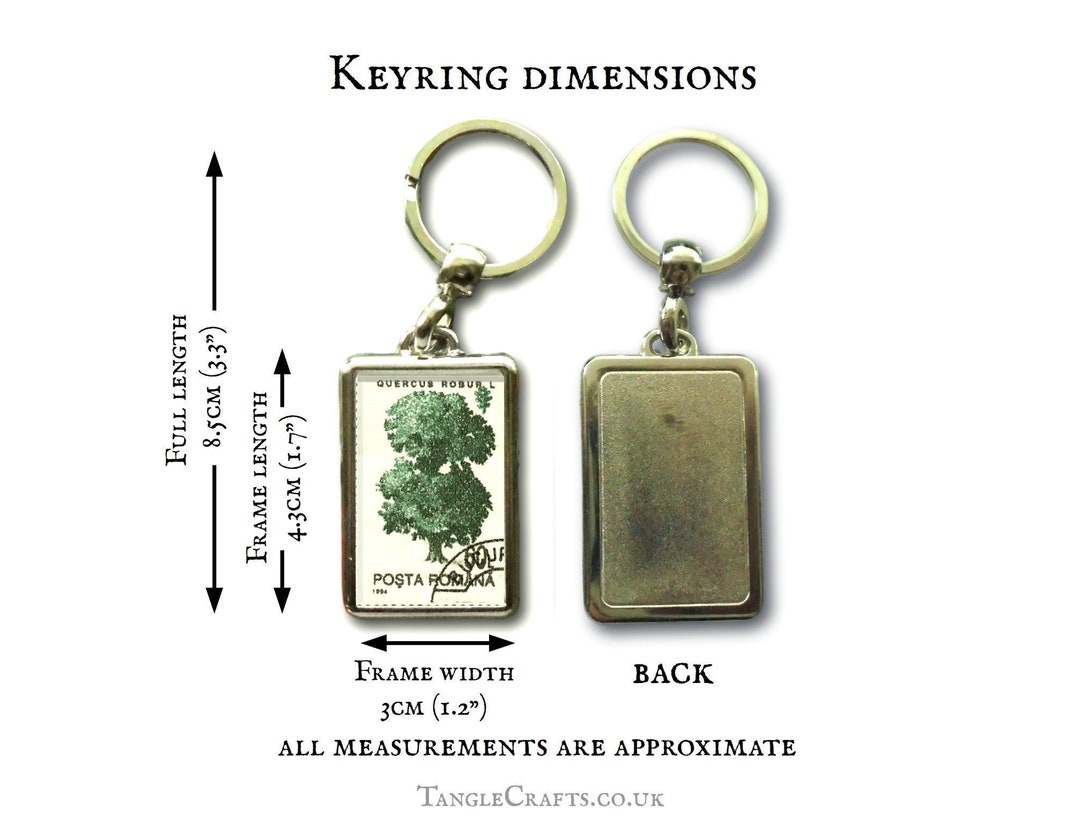 Oak Tree Keyring Made With Vintage Postage Stamp | Upcycled Keychain ...