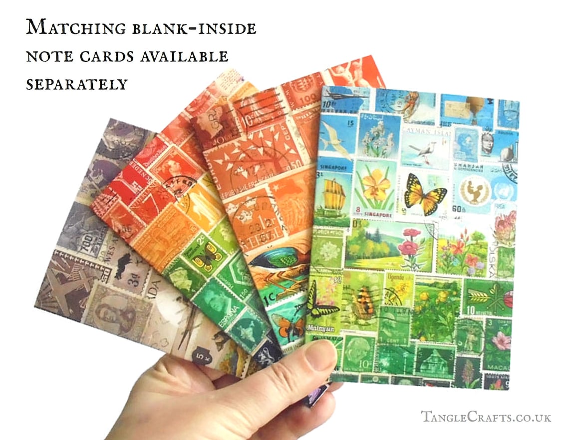 Recycled Writing Paper Set Sunset Heron Postal Stamp Art Print - Etsy UK