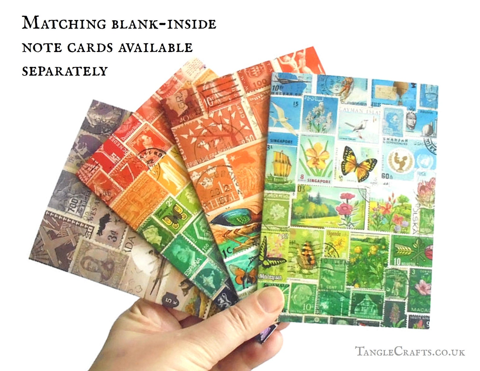 Recycled Writing Paper Set Sunset Heron Postal Stamp Art Print • Boho ...