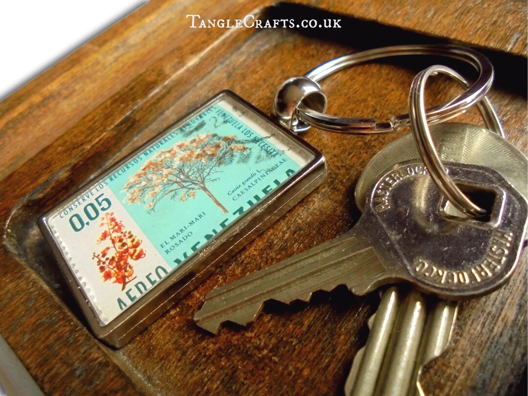 Pink Shower Tree Keyring, Arborist Keychain Made With Real Upcycled ...
