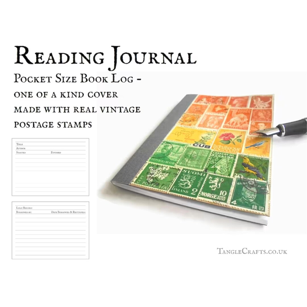 Unique Reading Journal, Upcycled Book Log • Original Art Made With ...