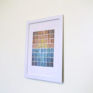 Postage Stamp Art Framed Wall Art | Upcycled British Postal Collage Art ...