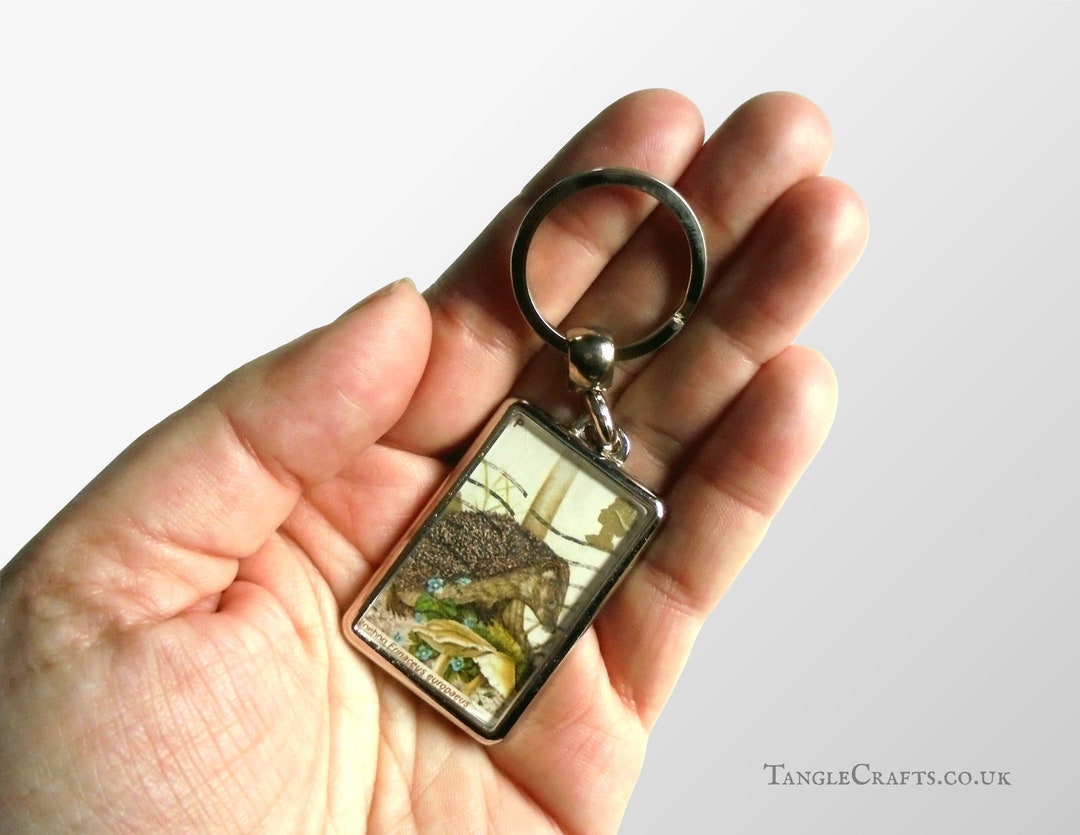 Hedgehog Keyring, Woodland Wildlife Keychain | Upcycled British Postage ...