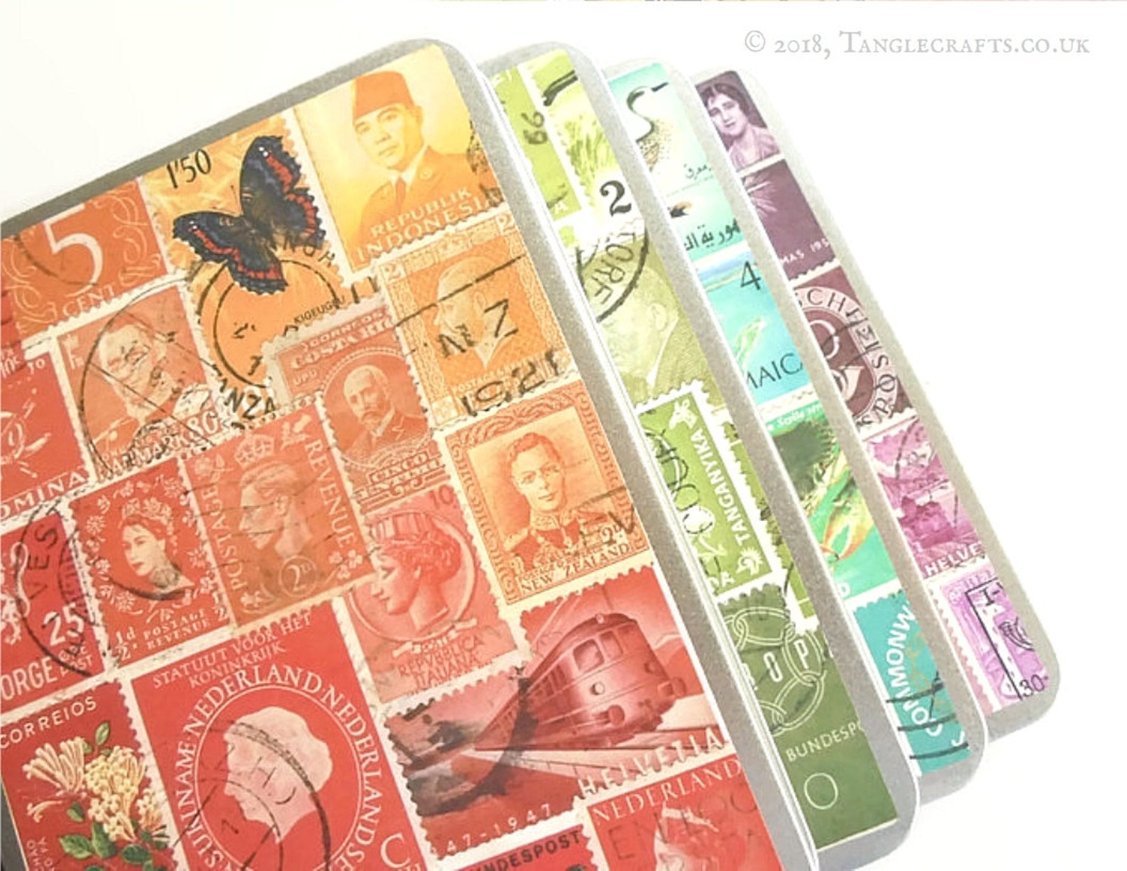 Postage Stamp Stationery Tin - C6 Hinged Storage Tin for Office, Fits ...