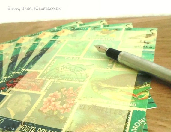 Writing Paper Set Turquoise Teal Ocean Theme Postage Stamp | Etsy