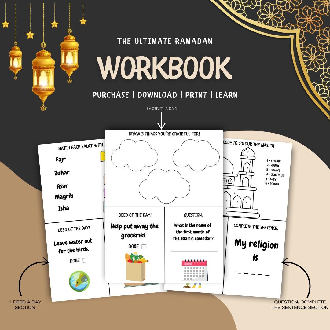 Ramadan Workbook for 6years+ . Learn About Islam, Do Good Deeds and ...