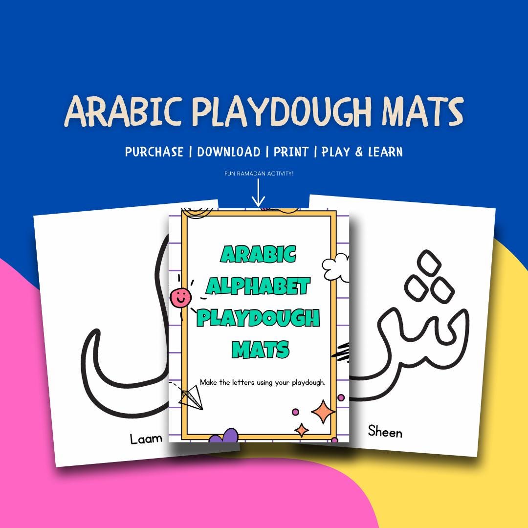Arabic Alphabet Playdough Mats for Pre-schoolers, Toddlers, Children ...