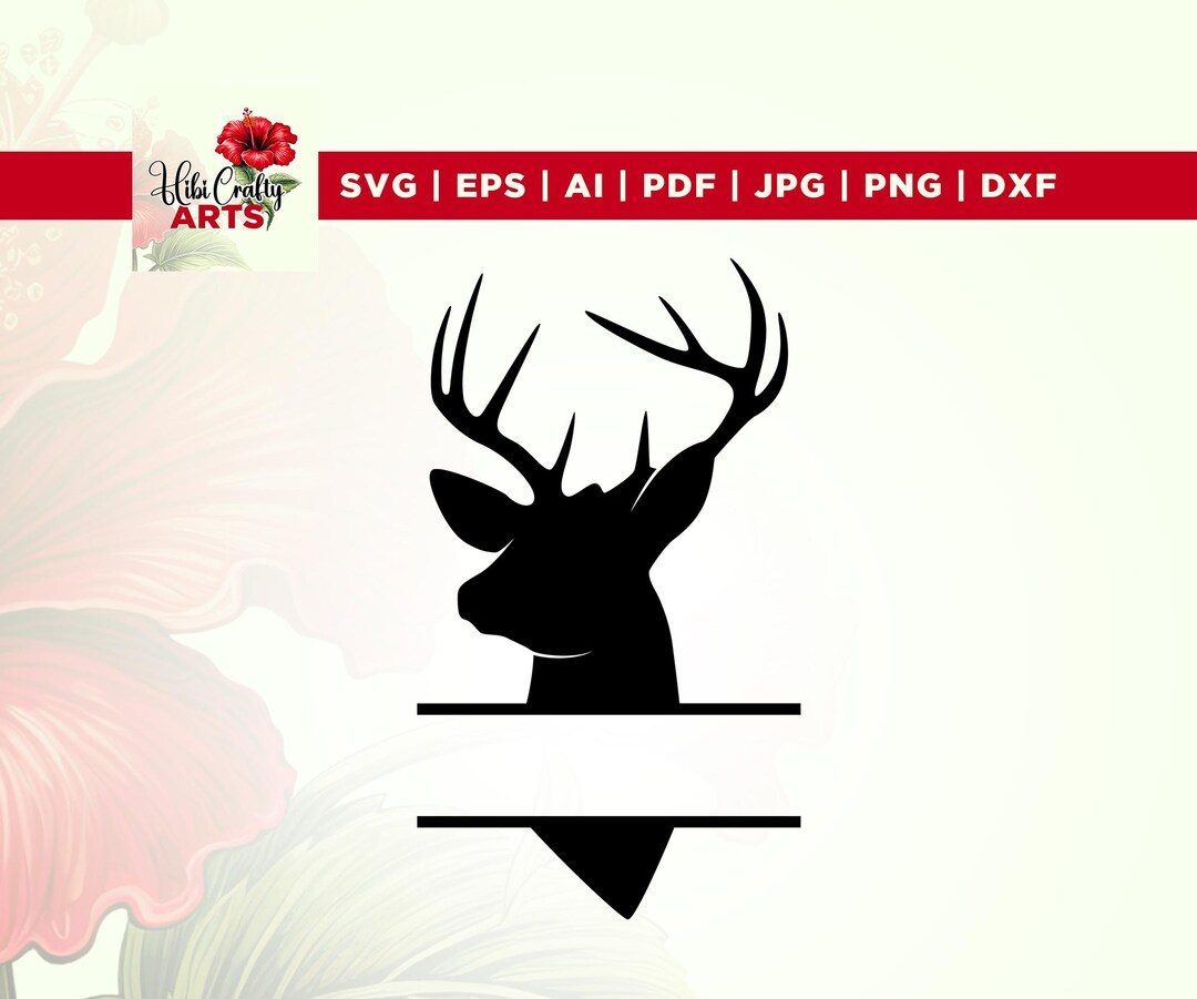 Deer Split Monogram, Deer Head Svg, Deer Svg, Cricut, Png, Svg ...