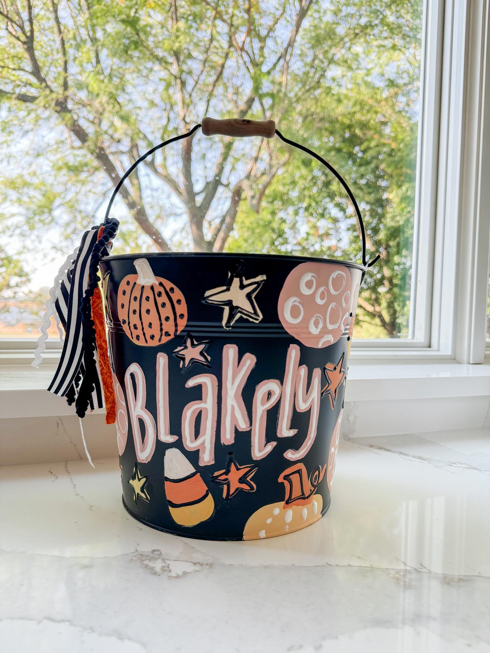 Custom Trick or Treat Bucket. Personalized Halloween Bucket. Hand ...