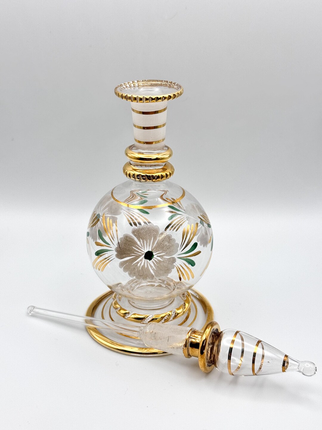 Egyptian Handblown Perfume Bottle, Vintage Fragrance Oil Glass Vial ...