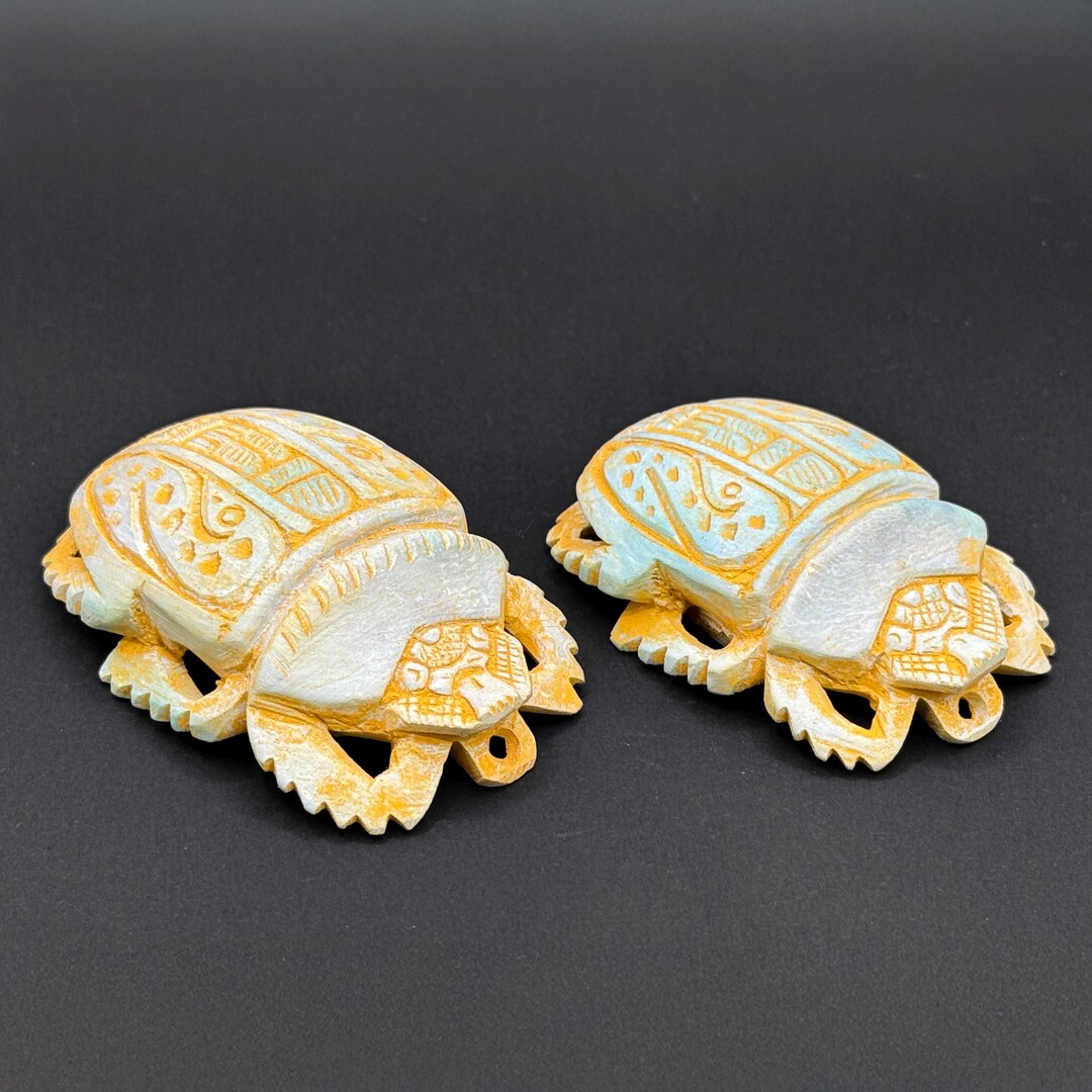Large Hand-carved Egyptian Scarab Beetle Figurine – Vintage Soapstone ...