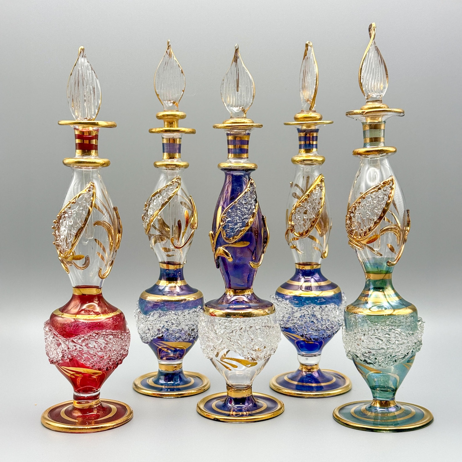 Egyptian Glass Perfume Bottle, Handblown Fragrance & Oil Genie Bottle ...