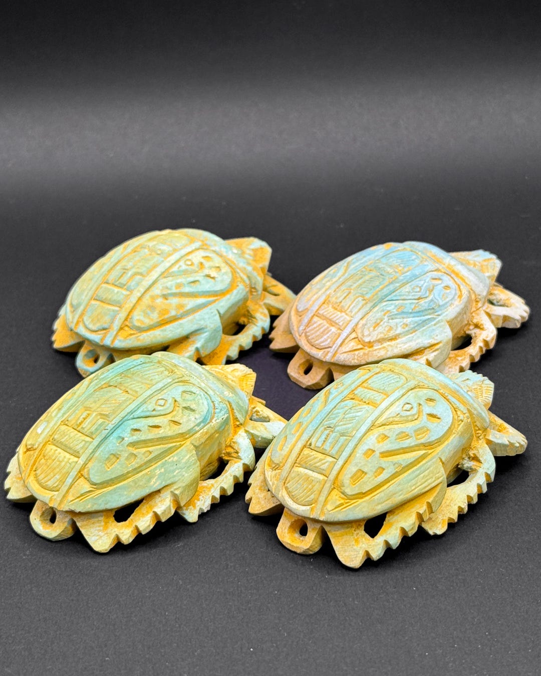 Hand-carved Egyptian Scarab Beetle Figurine – Vintage Soapstone Bug ...