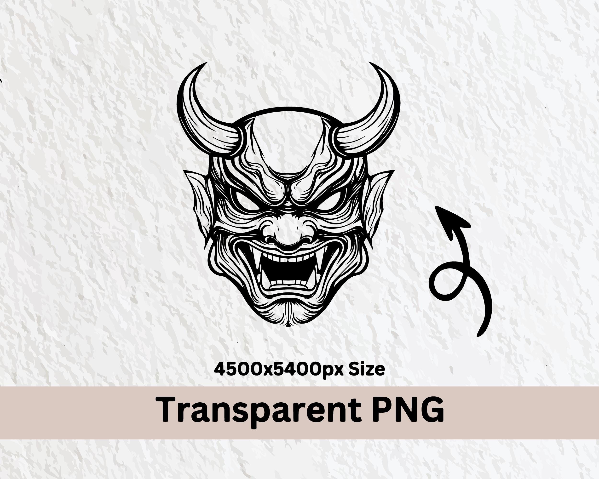 Oni Mask Svg Bundle, Oni Mask Silhouette, Oni Mask Clipart Png, Oni ...