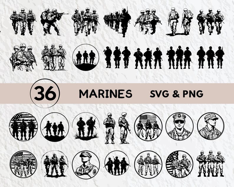 Marines SVG Bundle: Silhouette, Clipart, Vector (digital Download) - Etsy