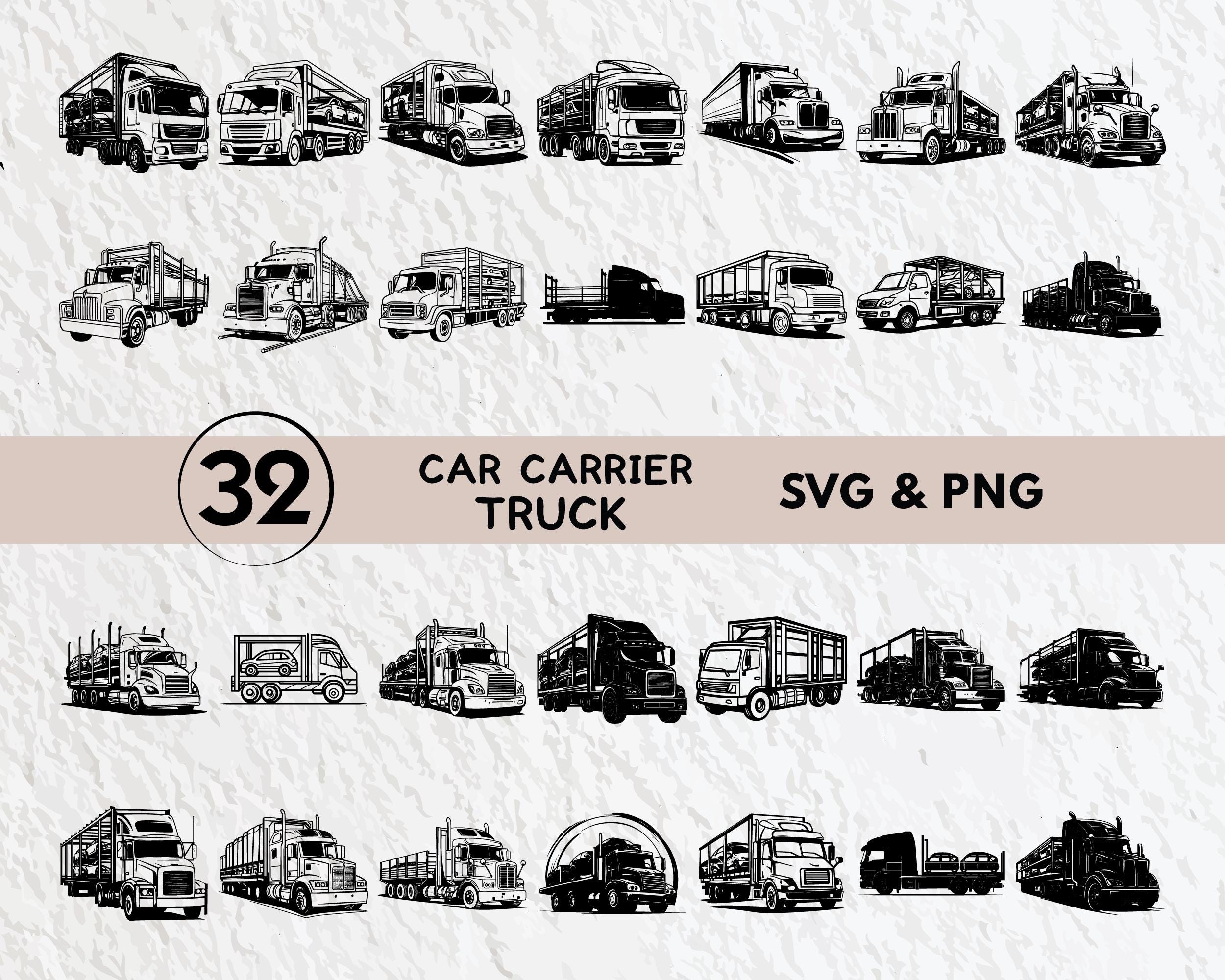 Car Carrier Truck Svg Bundle, Car Carrier Truck Silhouette, Carrier ...