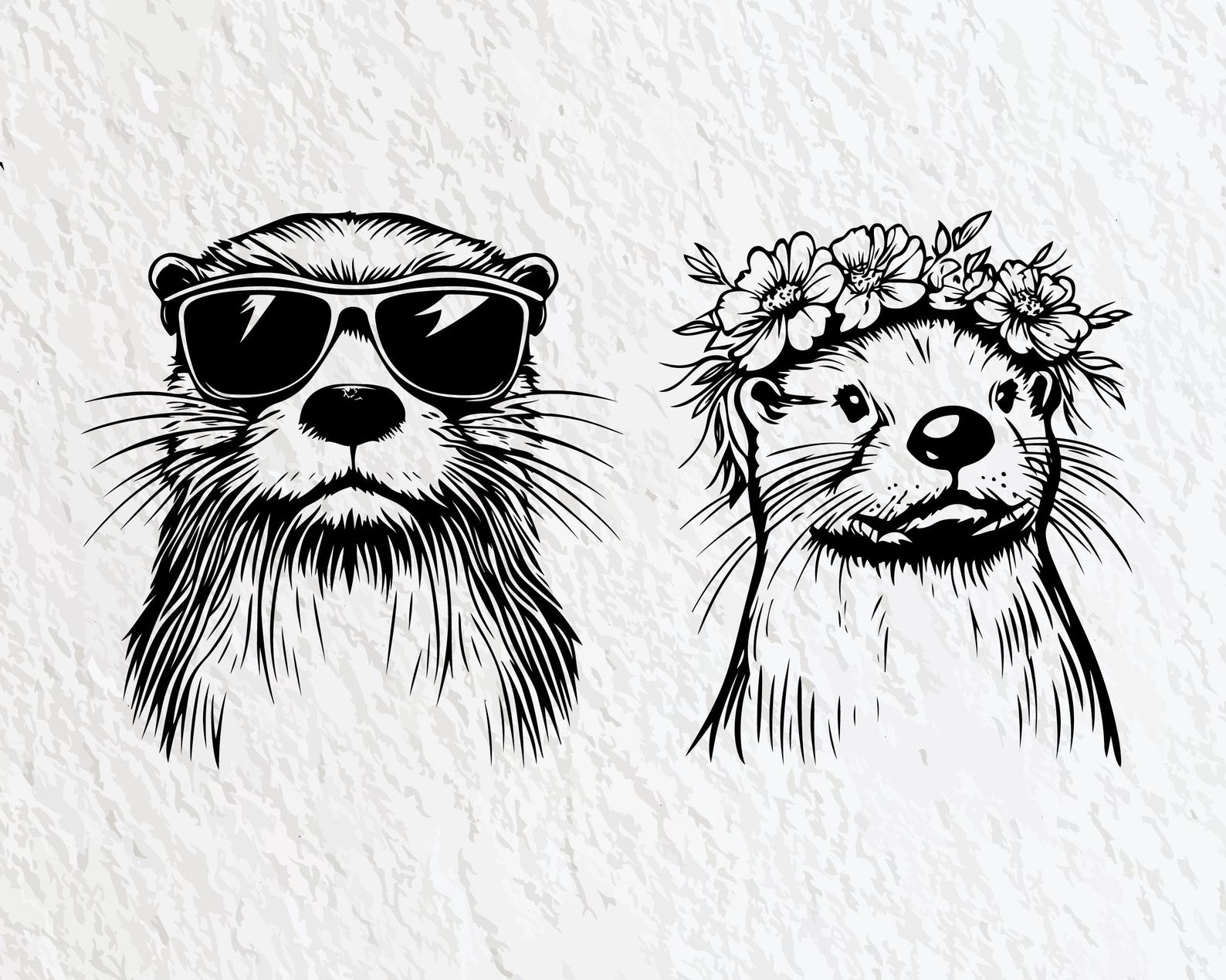 Otter Svg Bundle, Otter Silhouette, Cute Otter Clipart Png, Otter ...